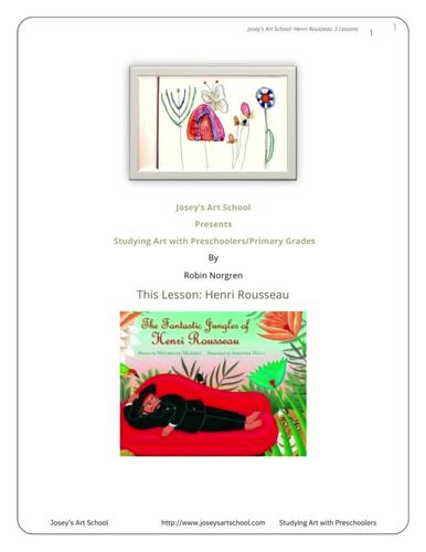 Henri Rousseau Art History Lessons 3 Pack Jungle Theme Tigers Snakes