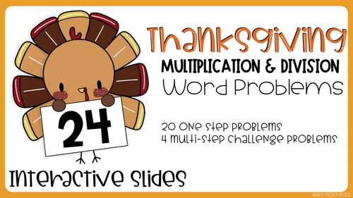 Thanksgiving Multiplication & Division Word Problem Interactive ...