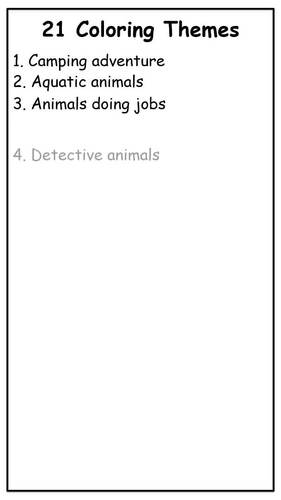 Printable Coloring Pages for Kids: 21 Themes Coloring Bundle for Screen ...