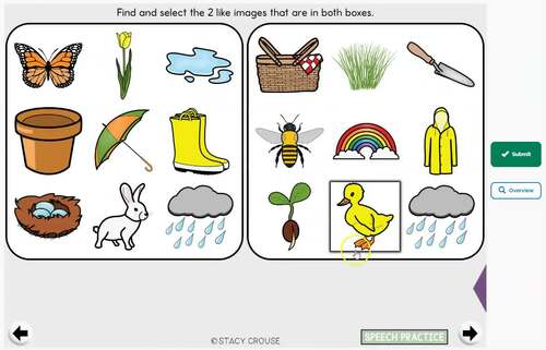 Spring Speech Therapy Game for Articulation & Language BOOM™ CARDS Click It