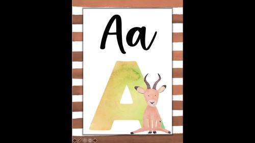 Boho Rainbow Alphabet Posters Earth Tone Classroom Decor by Inside ...