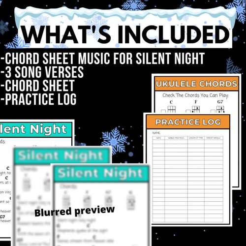 Silent Night Ukulele Lead Sheet → Print & Play Music | 4 Chord ...