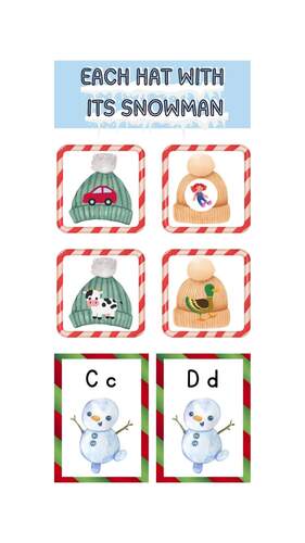 SNOWMAN BEGINNING SOUND SORT. Winter Literacy Center activity - Letter ...