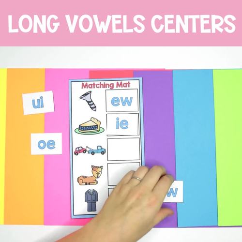 Long Vowels Centers Games and Phonics Spelling Activities Vowel Teams ...