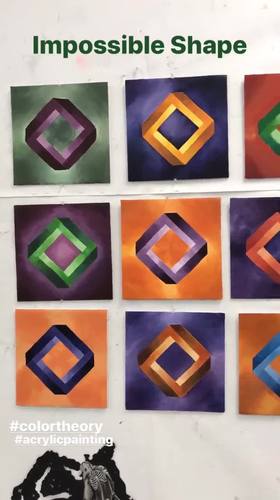 Acrylic Painting Projects Impossible Shape Middle School Art High ...