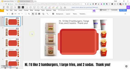 Vocational Skills: Burger Joint Fill The Order Life Skills Task Cards ...