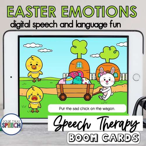 Easter Chick Emotions Boom Cards | Speech Therapy by GoldieTalks Speech