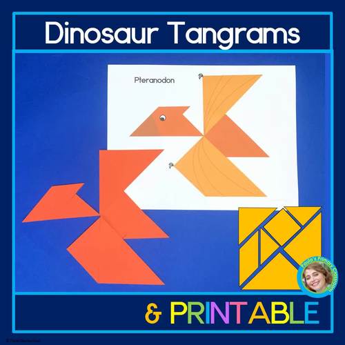 Dinosaurs Tangram Puzzles Print and DIGITAL | 2D Shapes Math Center ...