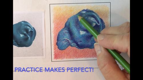 Art - Drawing Colored Pencil Paint Blob Middle or High School Distance ...
