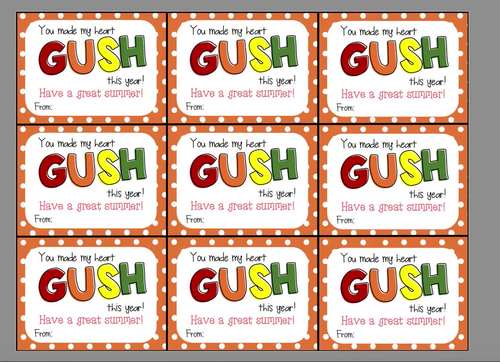 Fruit Gushers End of Year Gift Tag by Highs and Lows of a Teacher