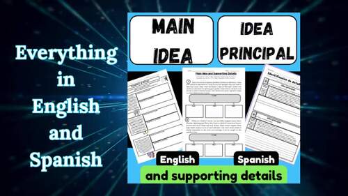 Main Idea - Idea Principal - English Spanish by Your Maestra Amiga