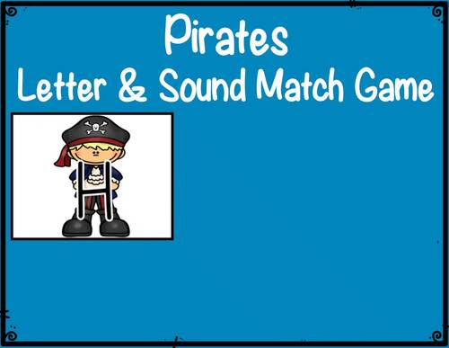 Pirates Themed Upper & Lowercase Letter & Sound Match Game | TPT