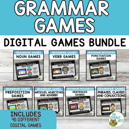 Parts of Speech Grammar Games Bundle and Digital Task Cards | TPT