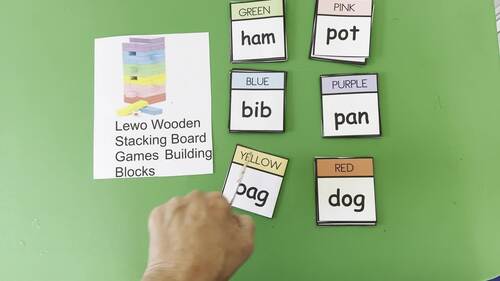 Jenga Cvc Words Game Cards Self-Correcting by Love2TeachKiz | TPT