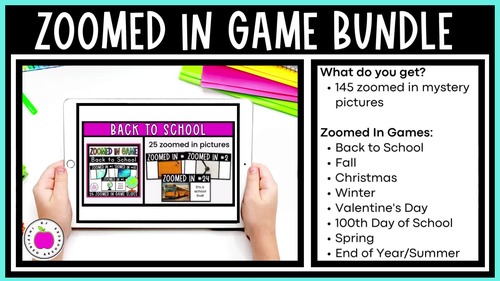 Zoomed In / Guess The Picture Digital Game - Year Long / Seasonal BUNDLE