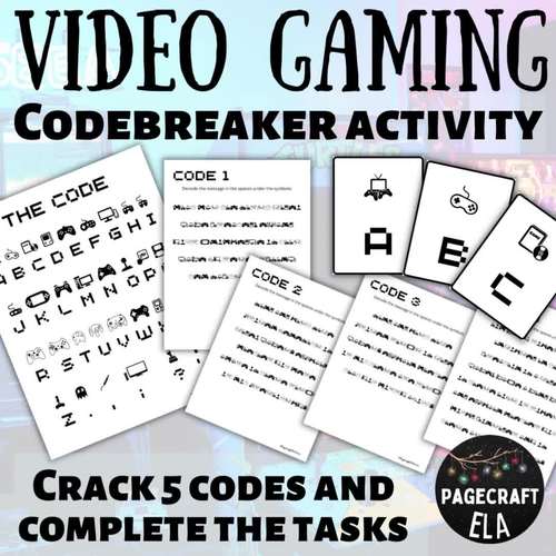 Video Games Codebreaker Activity | Crack the Code | Cryptogram Mini Project