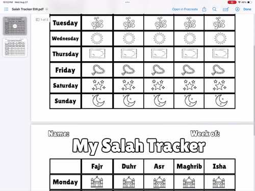 Salah Prayer tracker for muslim kids | Learning how to pray Islamic ...