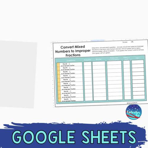 Convert Mixed Numbers to Improper Fractions | Movies | Google™Sheets