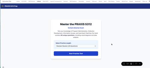 Library Media Specialist Praxis 5312 Practice | Self-Checking Test Prep ...