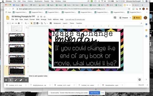 101 Morning Writing Prompts or Community Circle Question Prompts