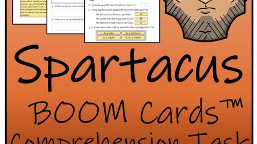 Spartacus BOOM Cards™ Comprehension Activity 5th Grade & 6th Grade