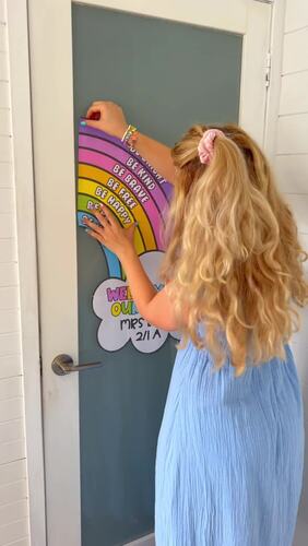 RAINBOW DOOR DISPLAY - WORD OF AFFIRMATION! for the classroom! | TPT