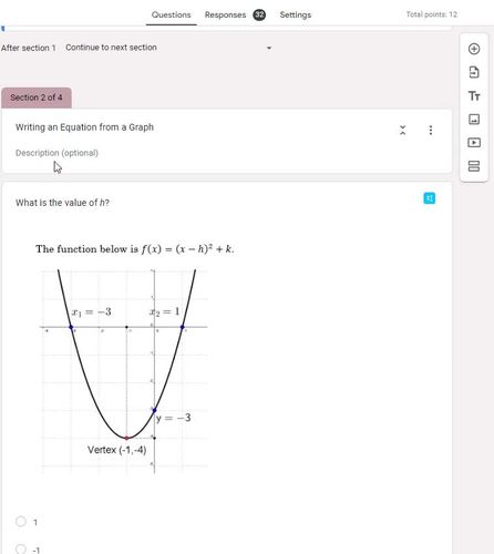 Quadratic Equations - Graphing & Writing Equations - Self Grading ...