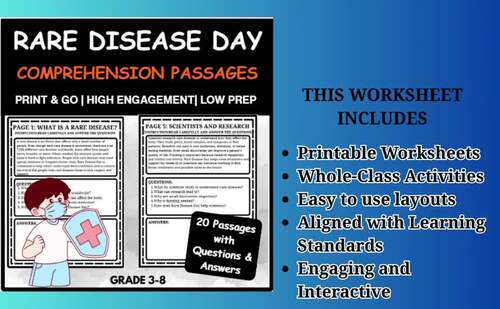 Rare Disease Day Comprehension Bundle | Health & Awareness | Grades 3–8