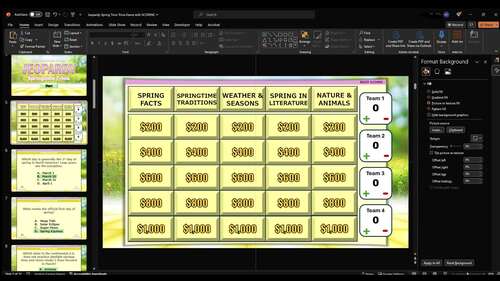 1st Day of Spring Jeopardy Digital .PPT Game Activity with Scoring ...