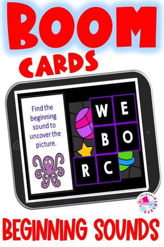 BEGINNING SOUNDS BOOM CARDS by Primary Piglets | TPT