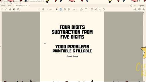 Four From Five Digits Subtraction Practice Workbook 7,000 Problems ...