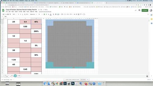 Fractions, Decimals, Percent Holiday PIXEL ART Distance Learning Google ...
