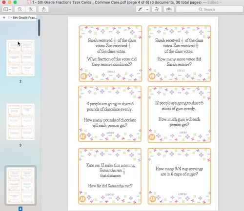 5th Grade Math Task Cards | EOG Review Bundle by Common Core Tweens