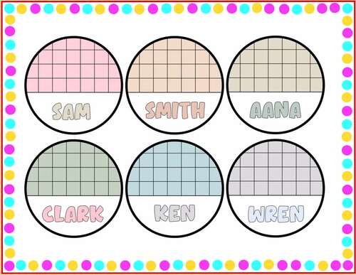 Printable Boho Spotty Student Name Tags, Boho Nametags, Door Display Tags