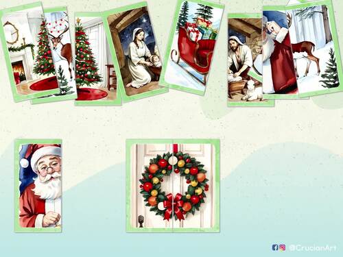 Christmas Picture Puzzle Pairs | Toddler, Preschool Pre-K Xmas Matching ...