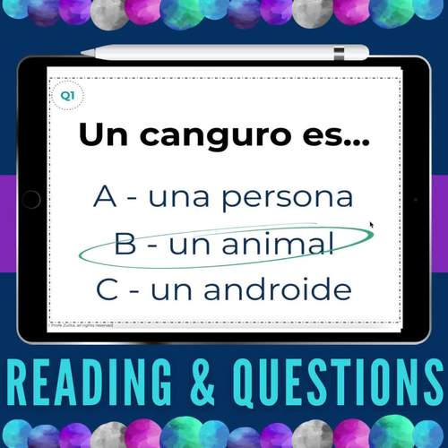 Boom Cards El canguro | A Spanish Short Story for beginners with Questions