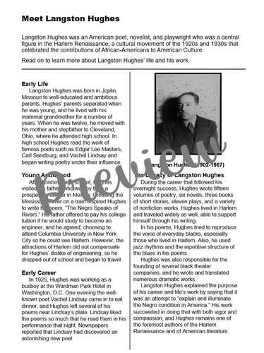 Black History Month Poetry, Mother to Son Poem, Langston Hughes poem ...