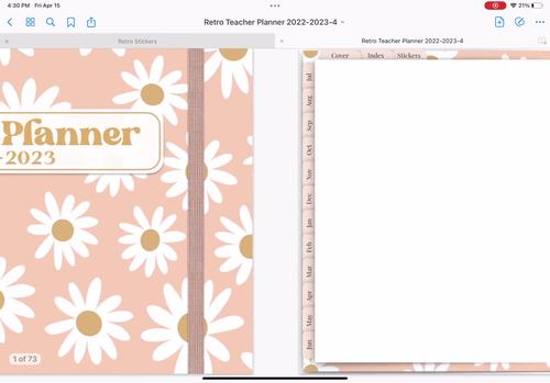 Retro Digital Planner Goodnotes With Digital Goodnotes Stickers for ...