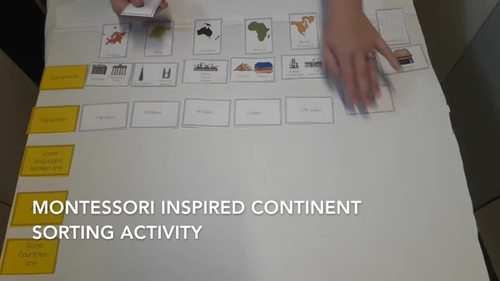 Continent Sorting activity by Montessorikiwi | Teachers Pay Teachers