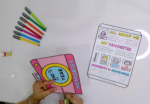 End of the Year Activities Memory Book Foldable Craft Kindergarten 1st ...