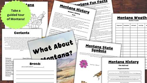 Montana Unit Study by Barefoot Learning | TPT