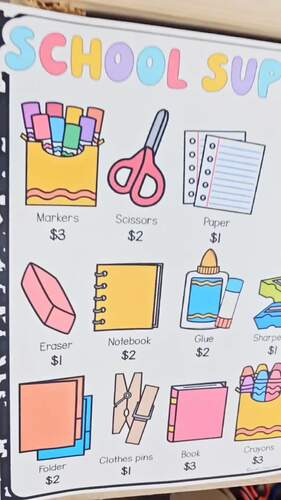 Back to School School Store Dramatic Play Center | Math & Literacy ...