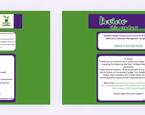 Editable Holiday Sticker Incentive Charts: Behavior & Goal Tracking