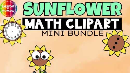 Sunflower Math Clipart Mini Bundle | 6 Sets in 1 Dice, Numbers ...
