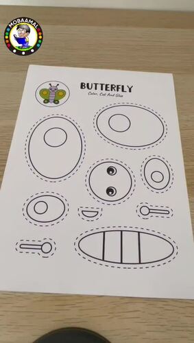 Butterfly Craft : Coloring, Cutting Practice and Gluing | Fine Motor Skills