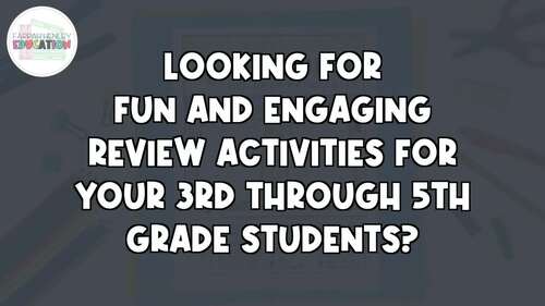 3rd, 4th, & 5th Grade September Activities for Back to School No Prep ...