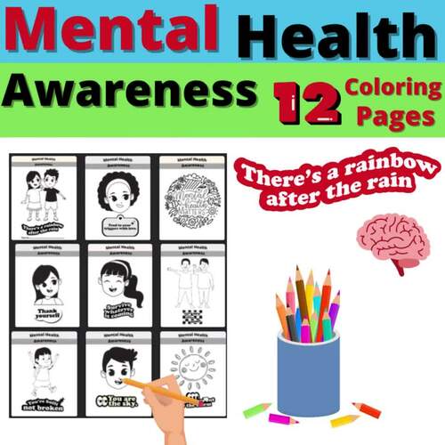 Mental Health Coloring Pages Activity SEL Resource No Prep by ...