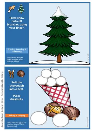 Winter Playdough Task Cards – Fine Motor Skills by Die Relitante