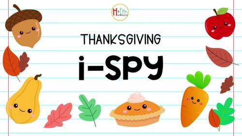 Thanksgiving I Spy │Coloring Activity │ Early Finishers │No Prep ...