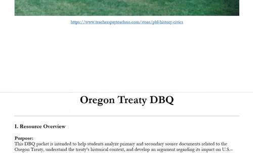 No Prep Oregon Treaty DBQ by PBL History & Civics | TPT